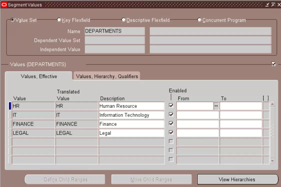 Mastering Value Sets in Oracle Apps R12